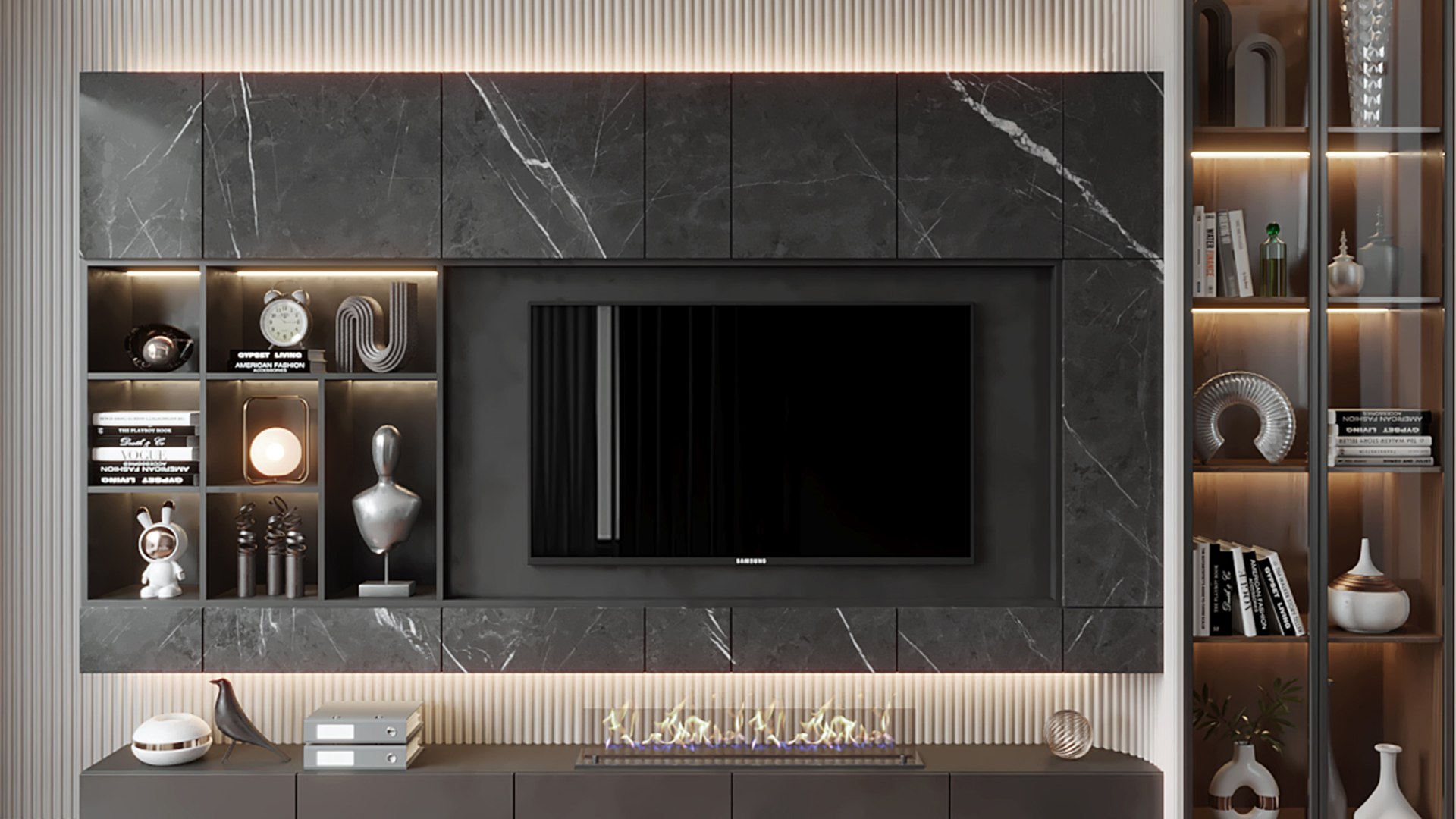 3D TV Wall Set 631 Model 3D Model - TurboSquid 2081637