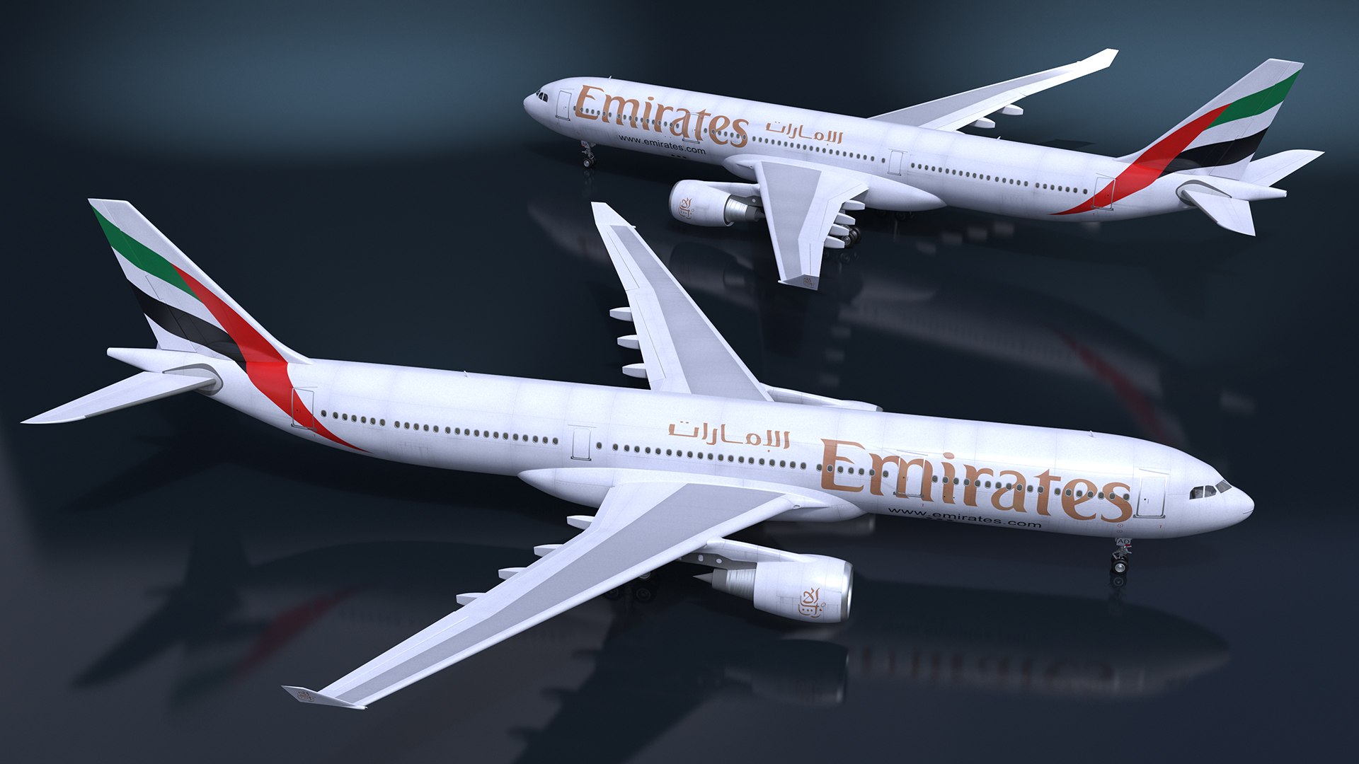 Emirates Airbus A330-200 3D Model - TurboSquid 2362363