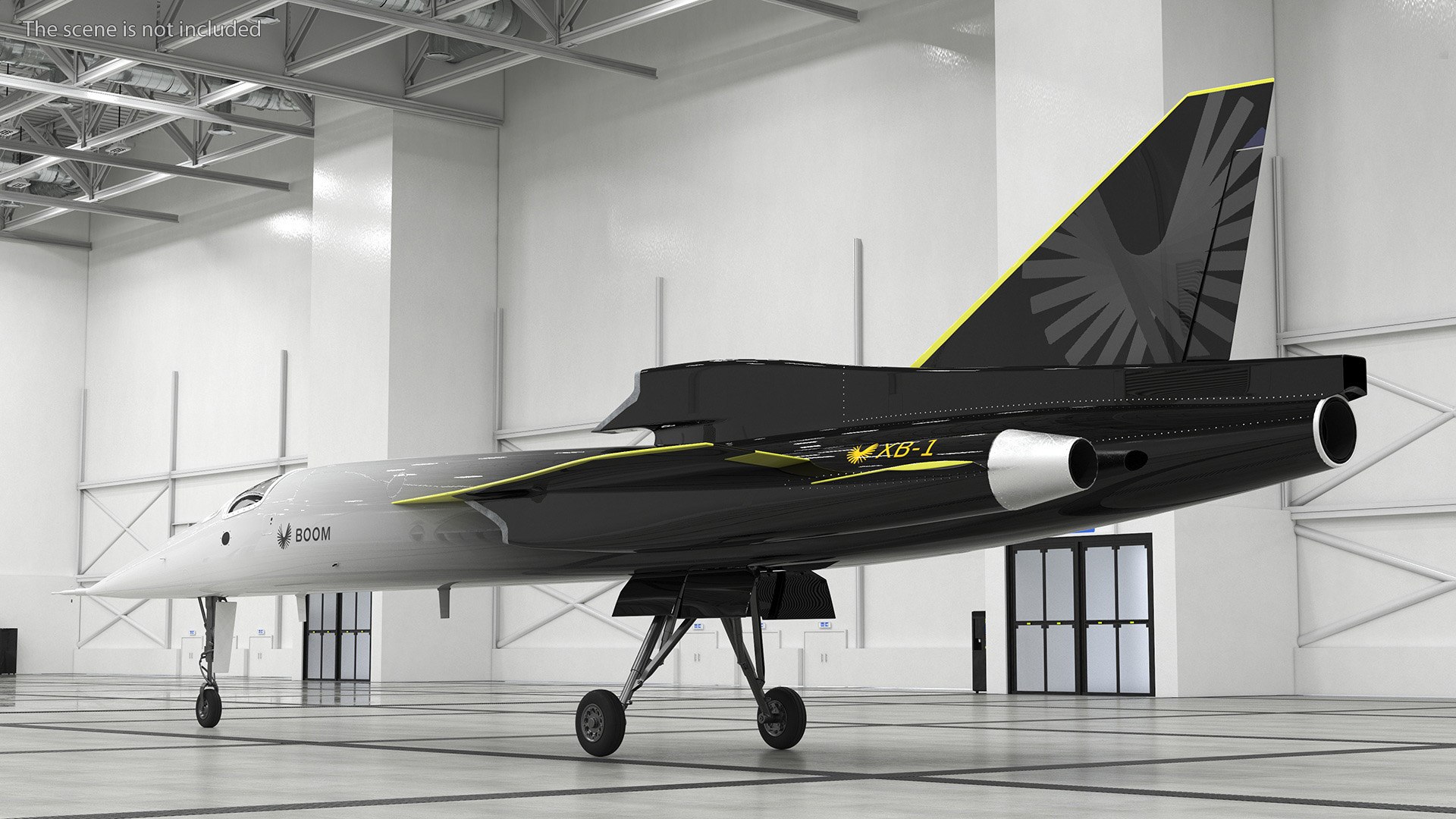 3D Model Experimental Supersonic Aircraft Boom XB-1 Rigged For Maya ...