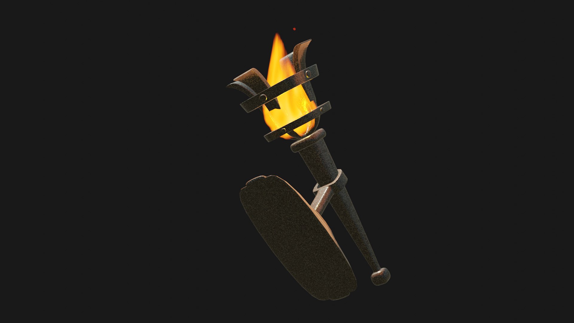 Torch With Medieval Fire 3D Model - TurboSquid 1921722