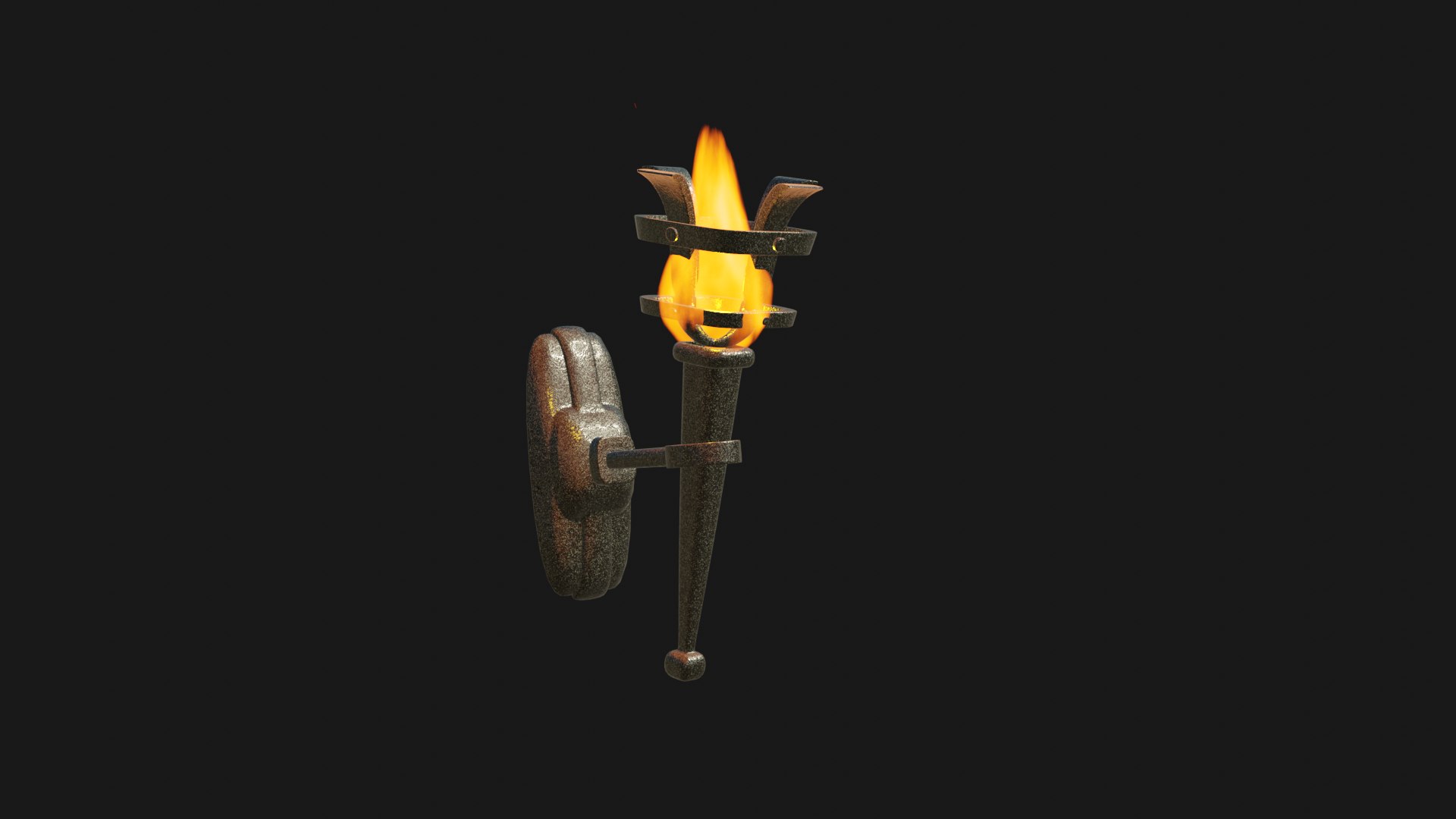 Torch With Medieval Fire 3D Model - TurboSquid 1921722