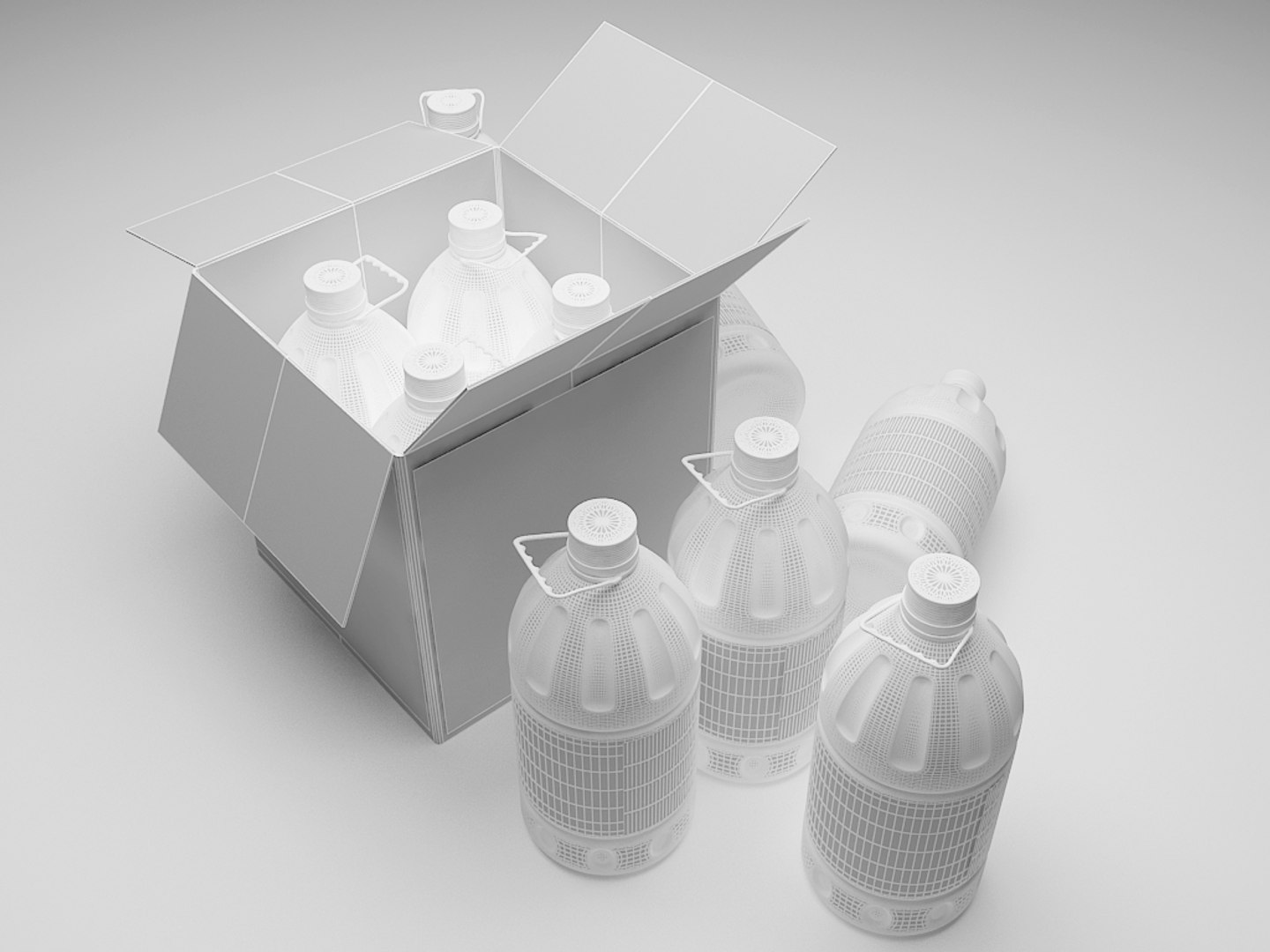 Cooking Oil Bottles 3d Model