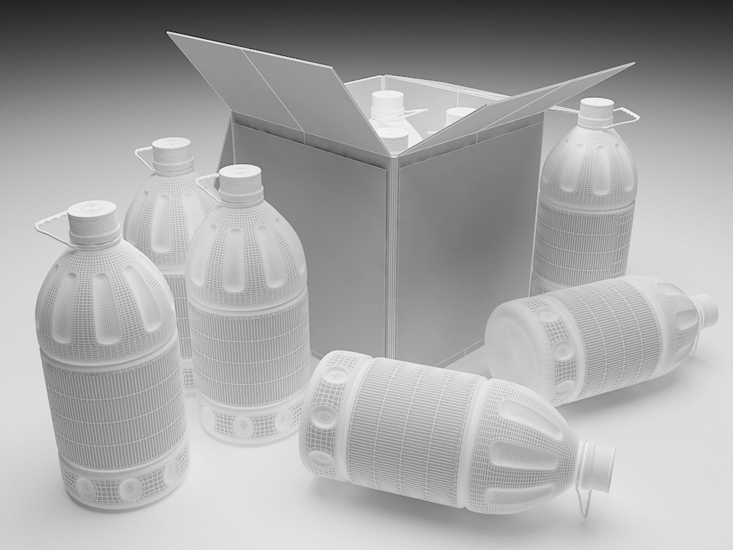 Cooking Oil Bottles 3d Model