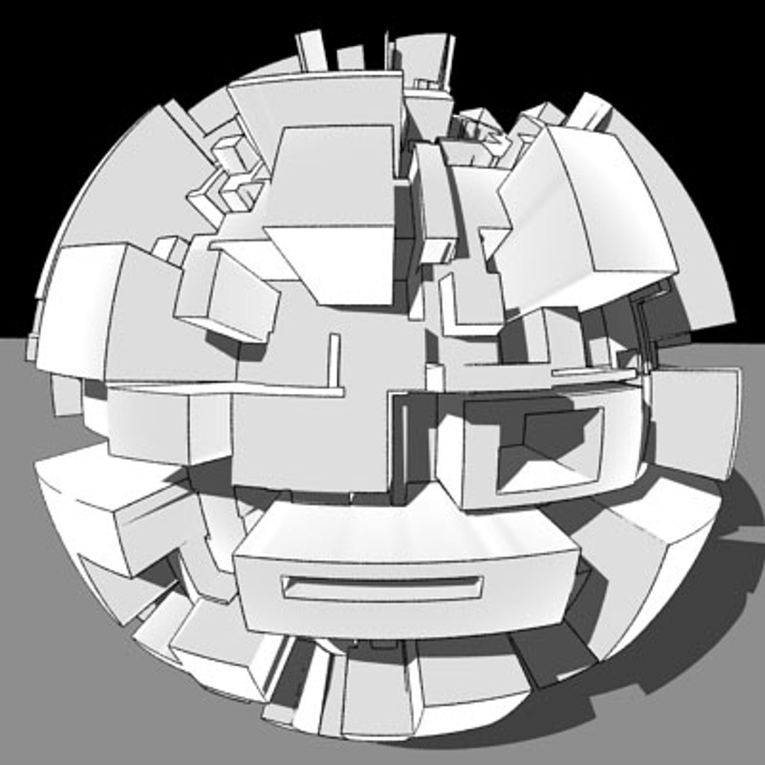 3d Greebled Sphere Model