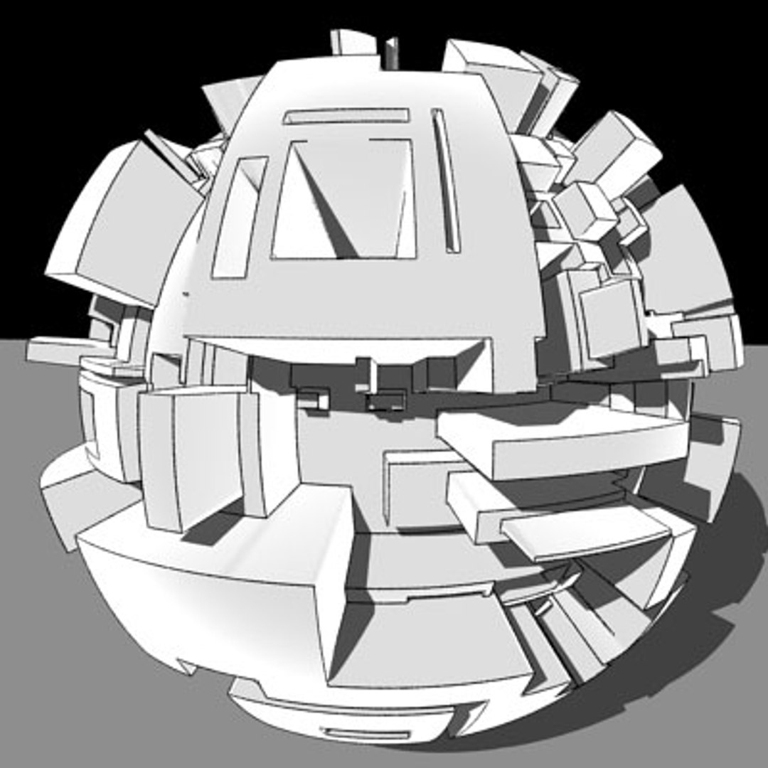 3d Greebled Sphere Model