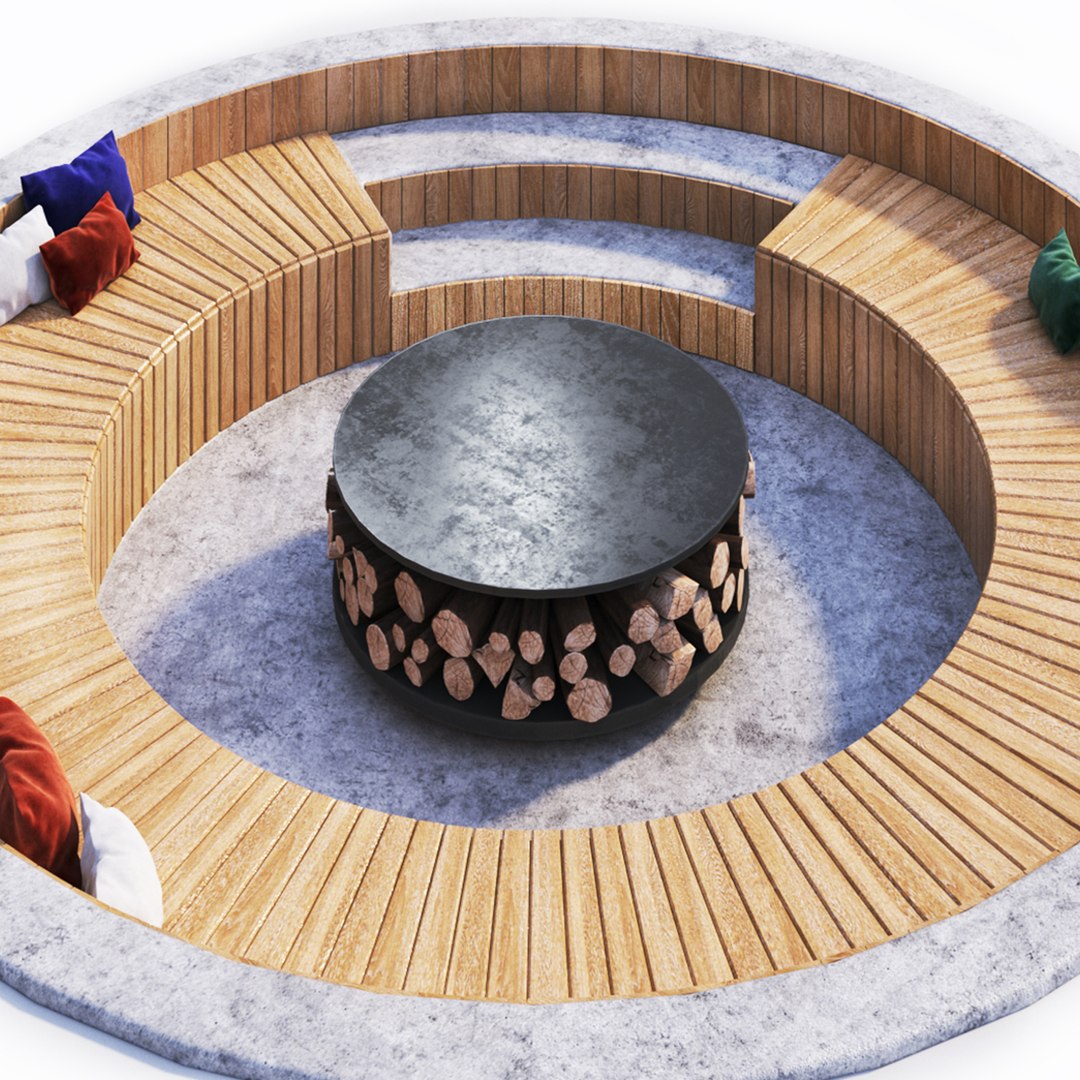 3D Outdoor Round seat - TurboSquid 2118264