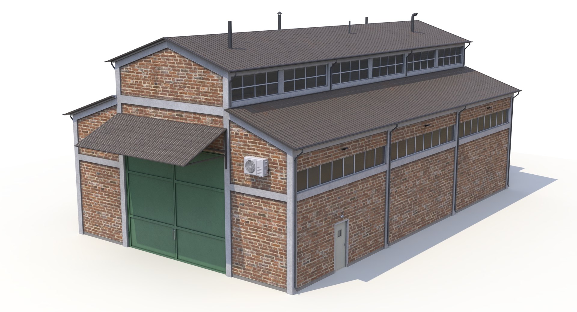 2 Brick Industrial Buildings PBR 3D Model - TurboSquid 2519029