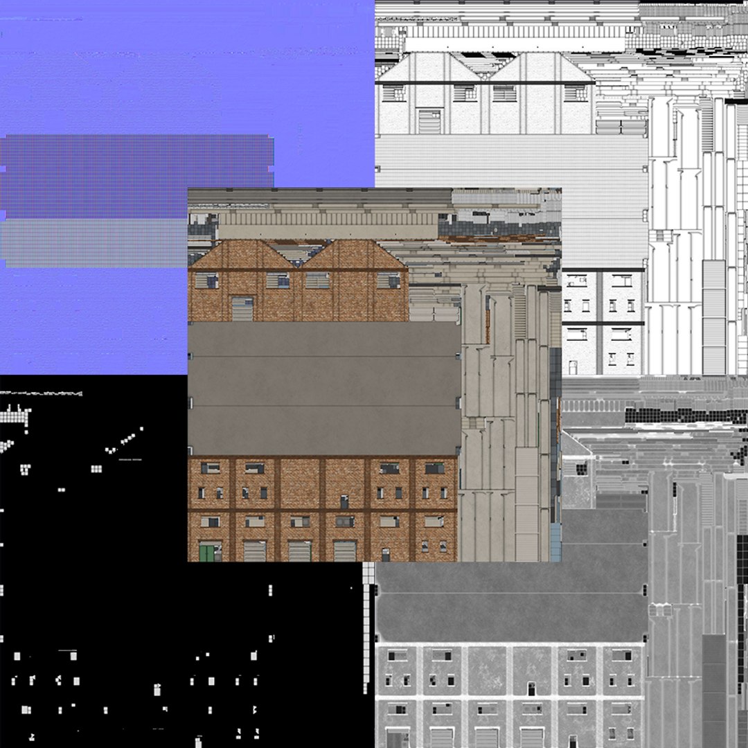 2 Brick Industrial Buildings PBR 3D Model - TurboSquid 2519029