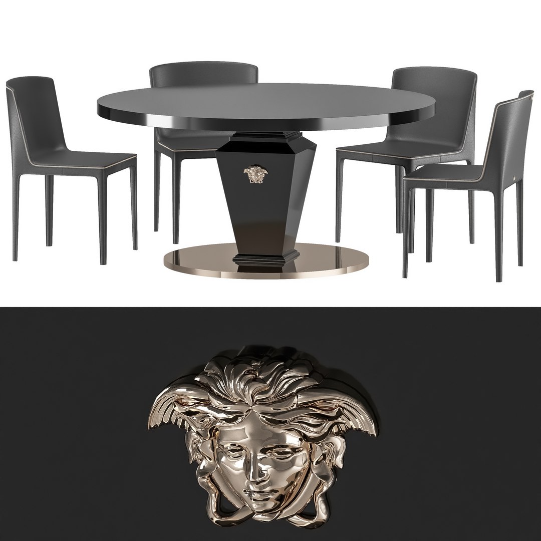 3D Versace Home Medusa Dining Table And Chair - TurboSquid 2110872