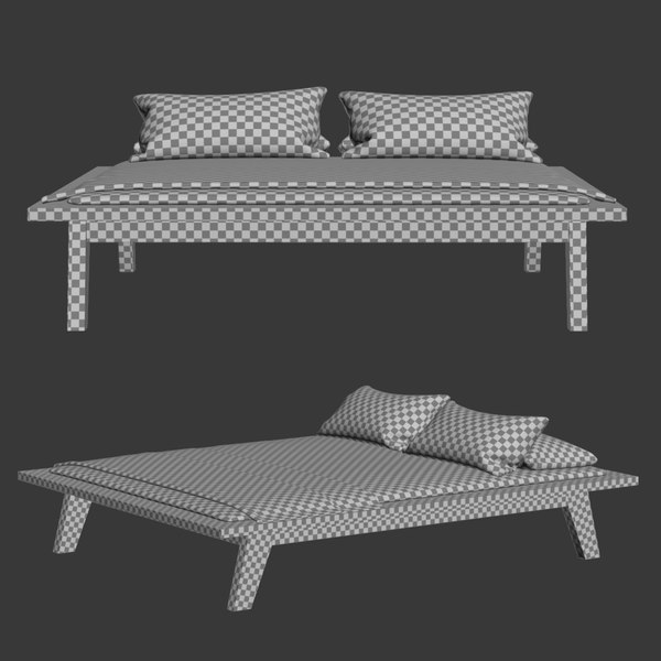 3D wooden daybed - TurboSquid 1651383