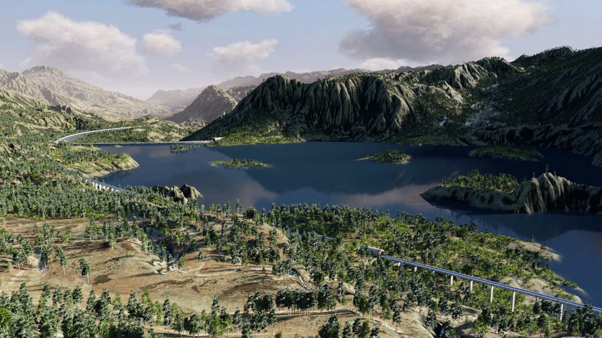3D Lake Dam Blender Model - TurboSquid 1615260