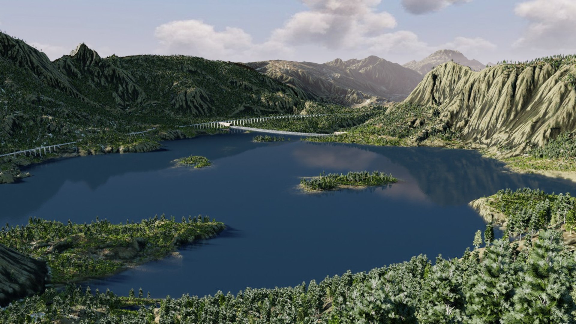 3D Lake Dam Blender Model - TurboSquid 1615260