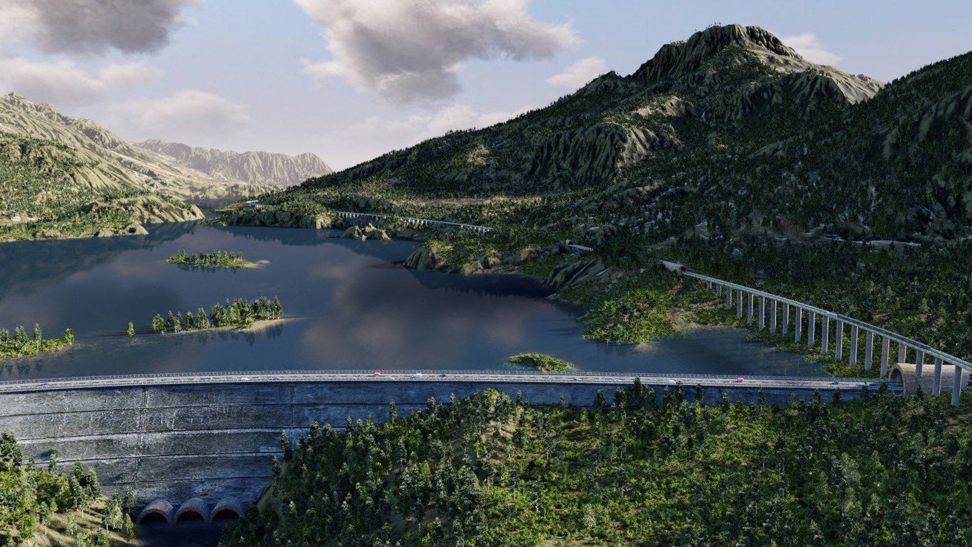 3D Lake Dam Blender Model - TurboSquid 1615260