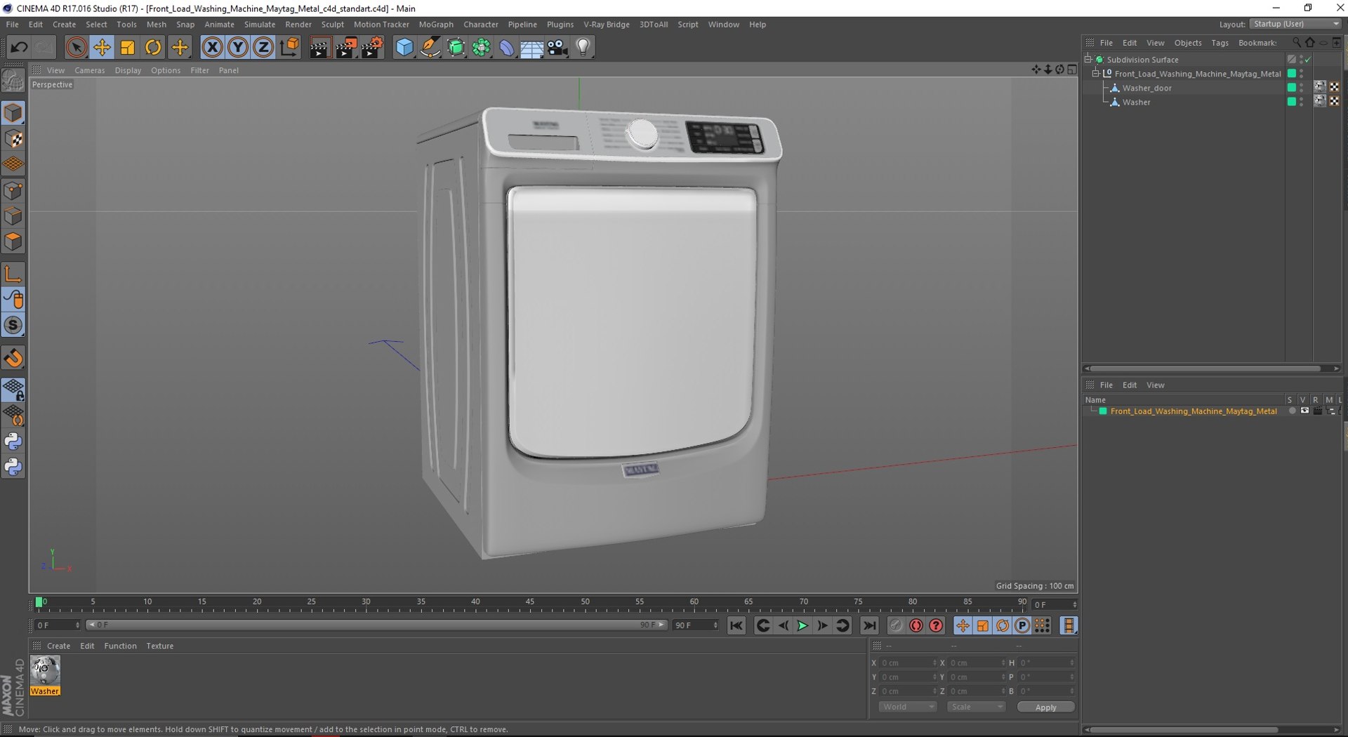 Front Load Washing Machine Maytag Metal 3D model - TurboSquid 2063610
