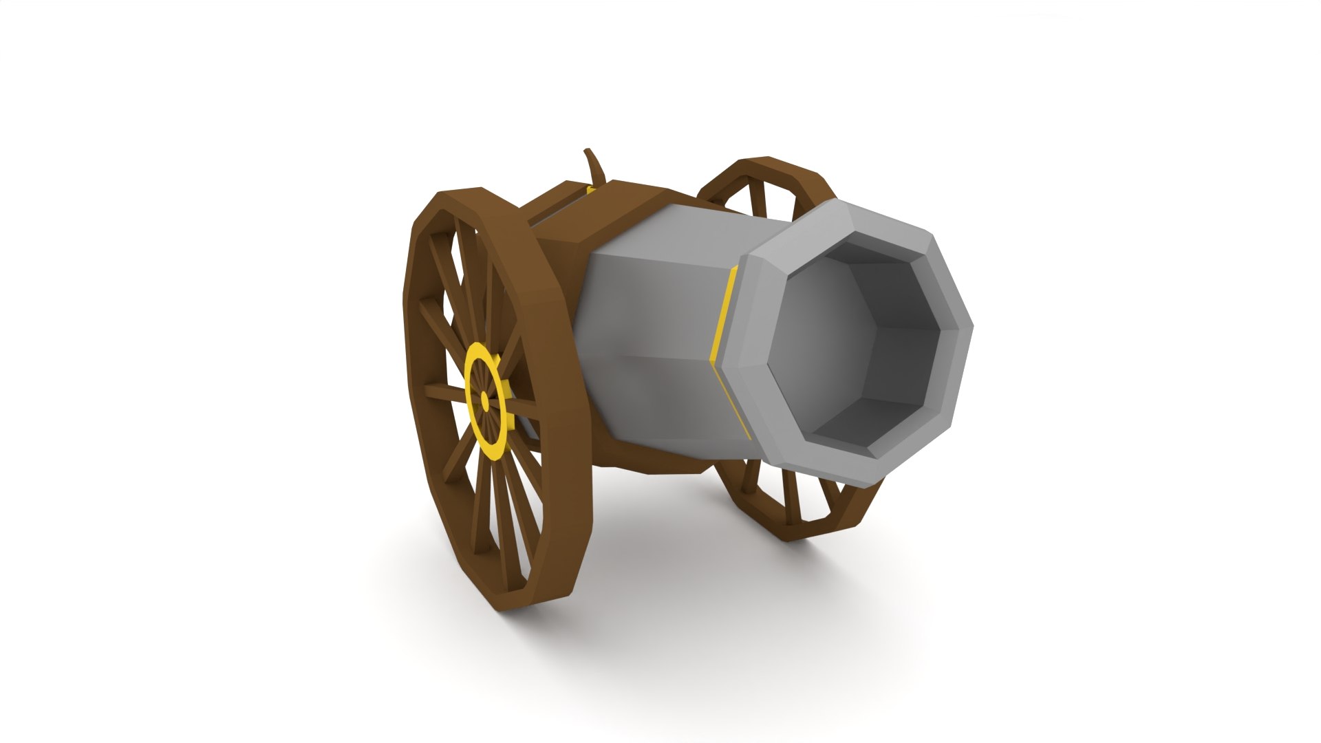 3D Low Poly Western Cannon - TurboSquid 2110758
