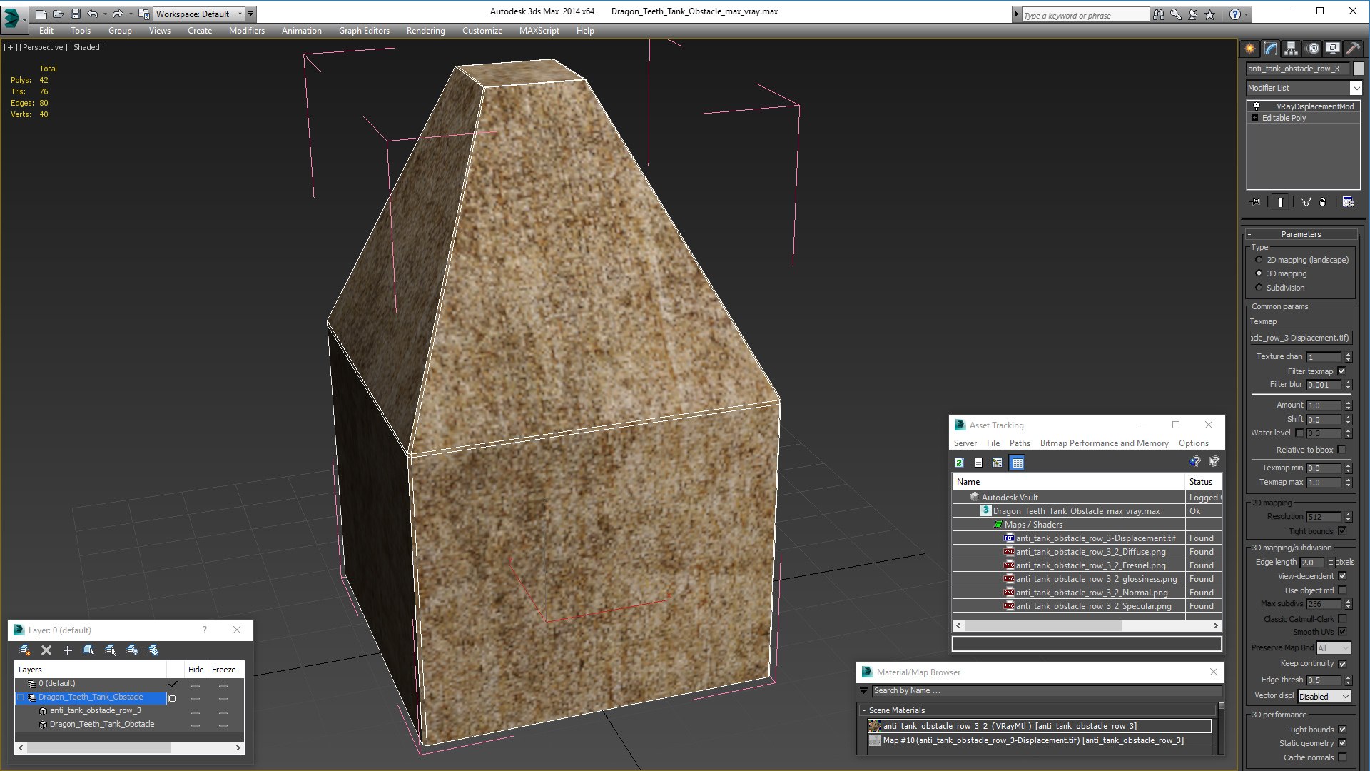 Dragon teeth tank obstacle 3D model - TurboSquid 1606760