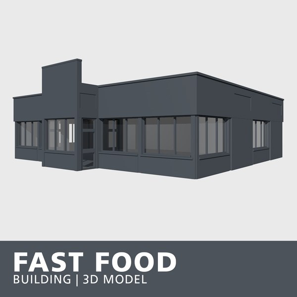 3D fast food building - TurboSquid 1262235