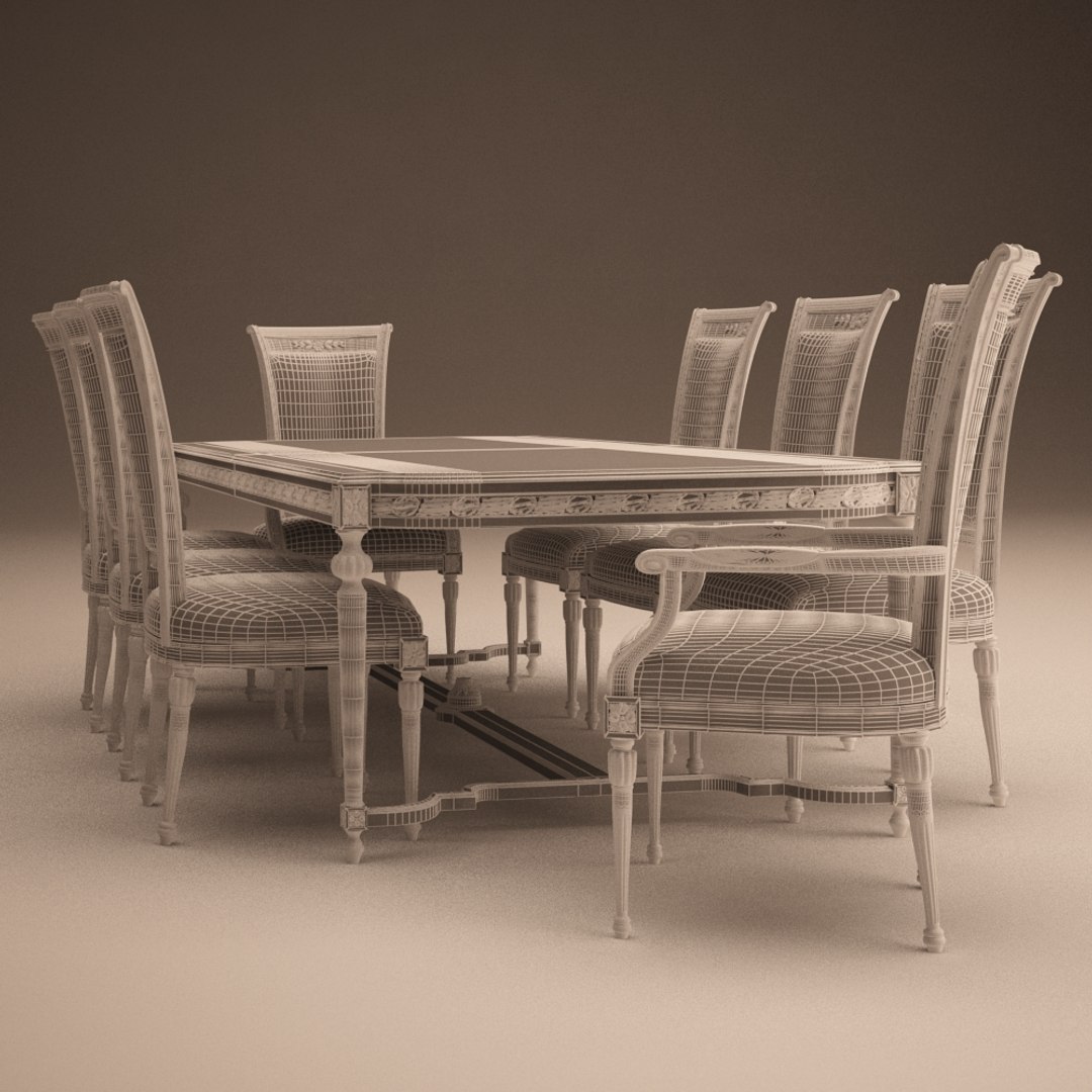 Dining Table Classic 3d Model