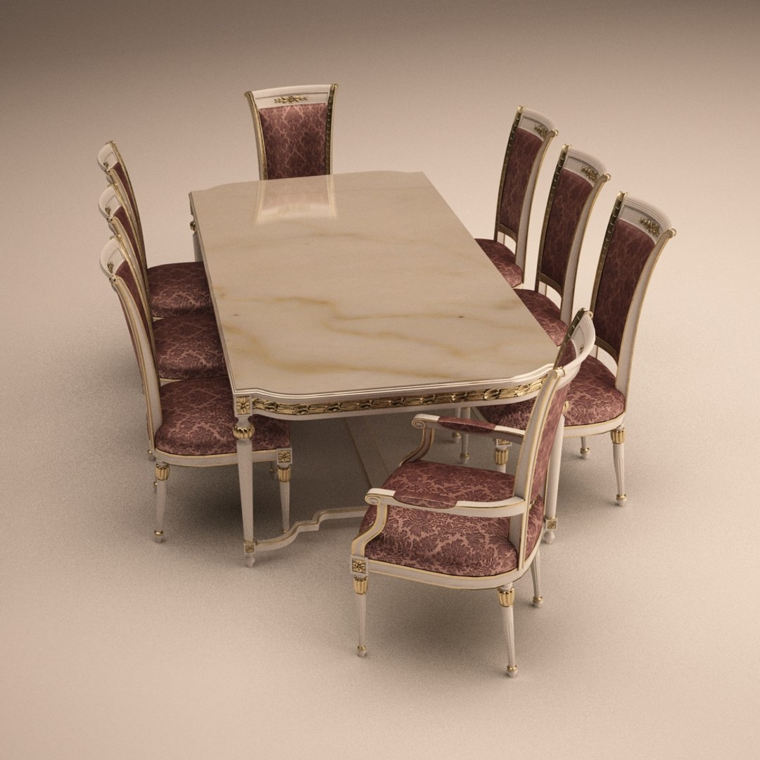 Dining Table Classic 3d Model
