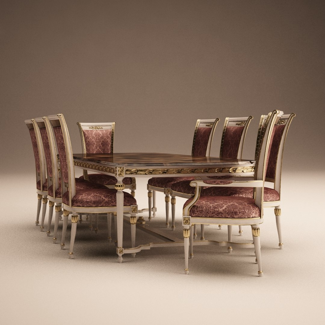 Dining Table Classic 3d Model