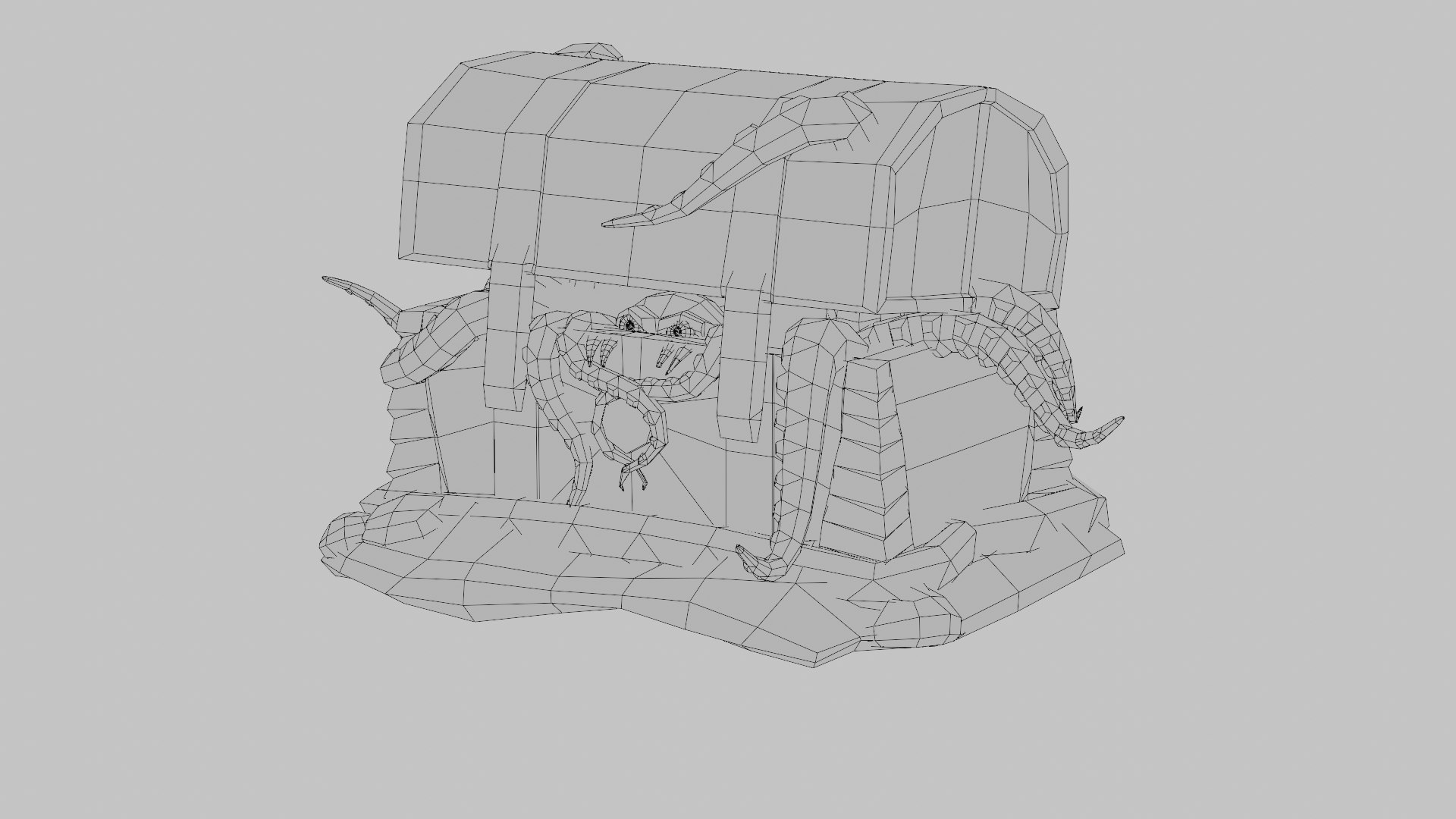 3D Fantasy Octopus Monster Treasure Chest Stylized 3D Game Ready Asset ...