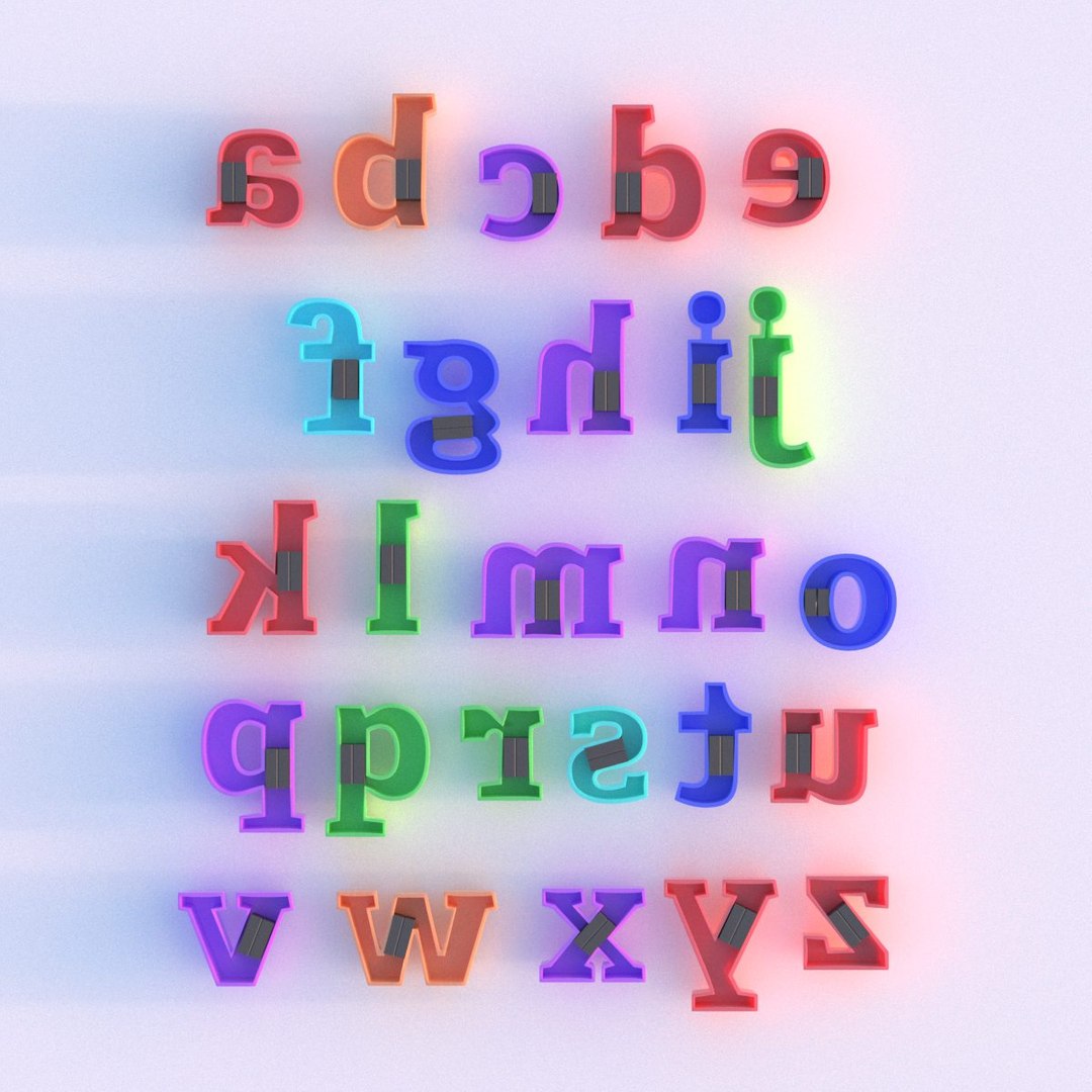 magnetic letters 3d model