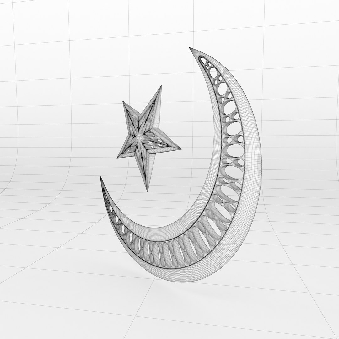 Crescent And Star 3D Model - TurboSquid 1897243