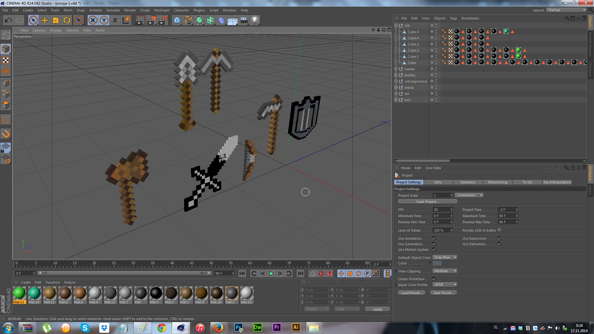 Free C4d Mode Minecraft Weapons Shield