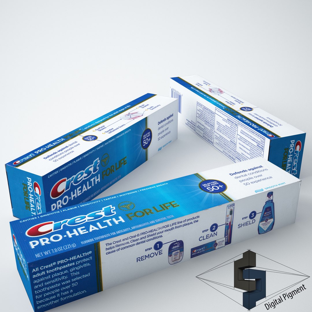 3d model of crest pro health toothpaste