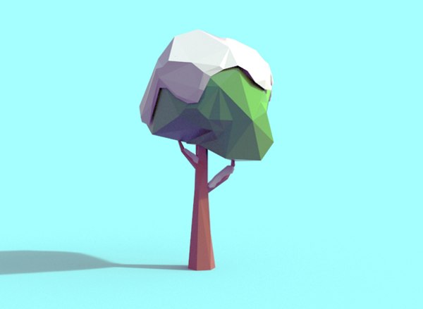 modelo 3d Low Poly Snowy Tree - TurboSquid 893218