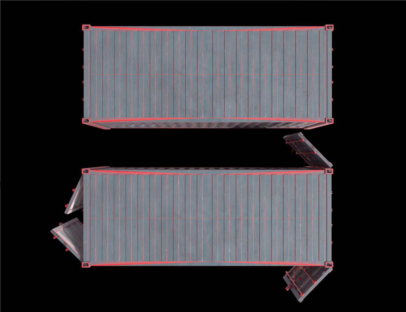 3D 20ft Cargo Container Blue Grey - TurboSquid 2205952