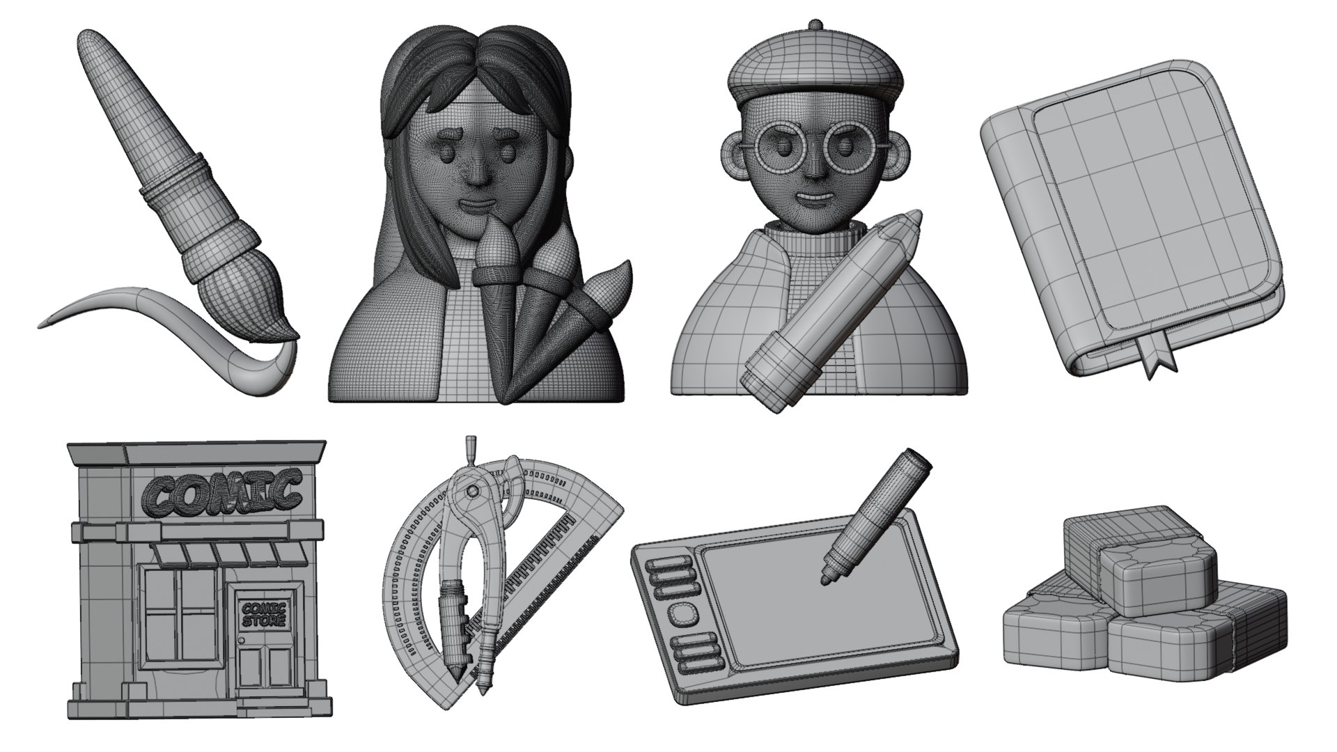Comic 3D Collection Model - TurboSquid 2287409