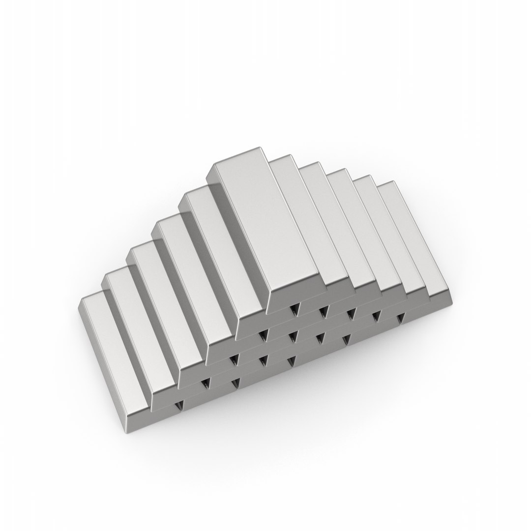 Stacked Silver Bars 3D Model - TurboSquid 2155007