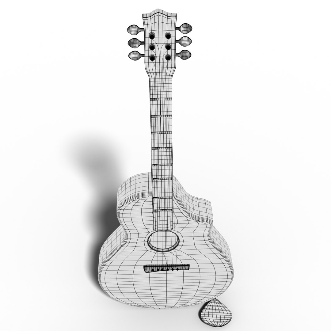 Acoustic Guitar 3D Model - TurboSquid 2083222