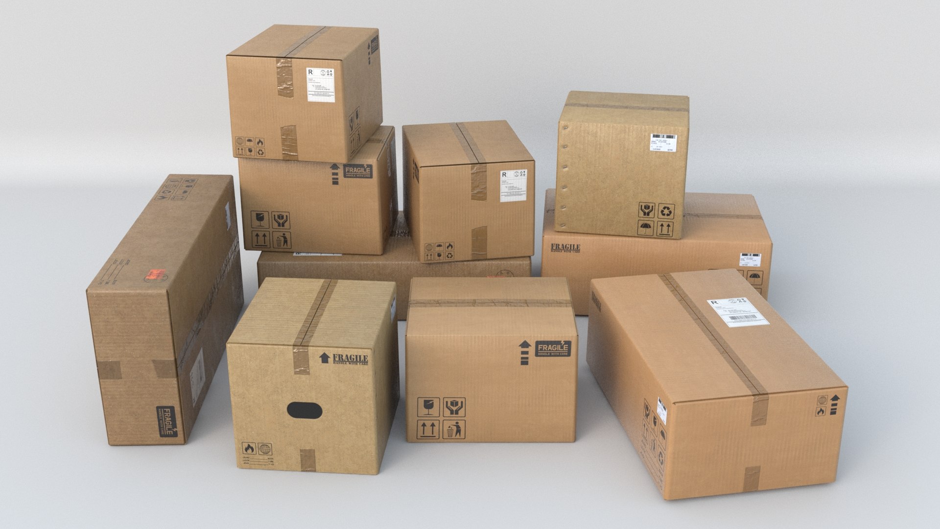 3D Cardboard Boxes New UHD - TurboSquid 2225105