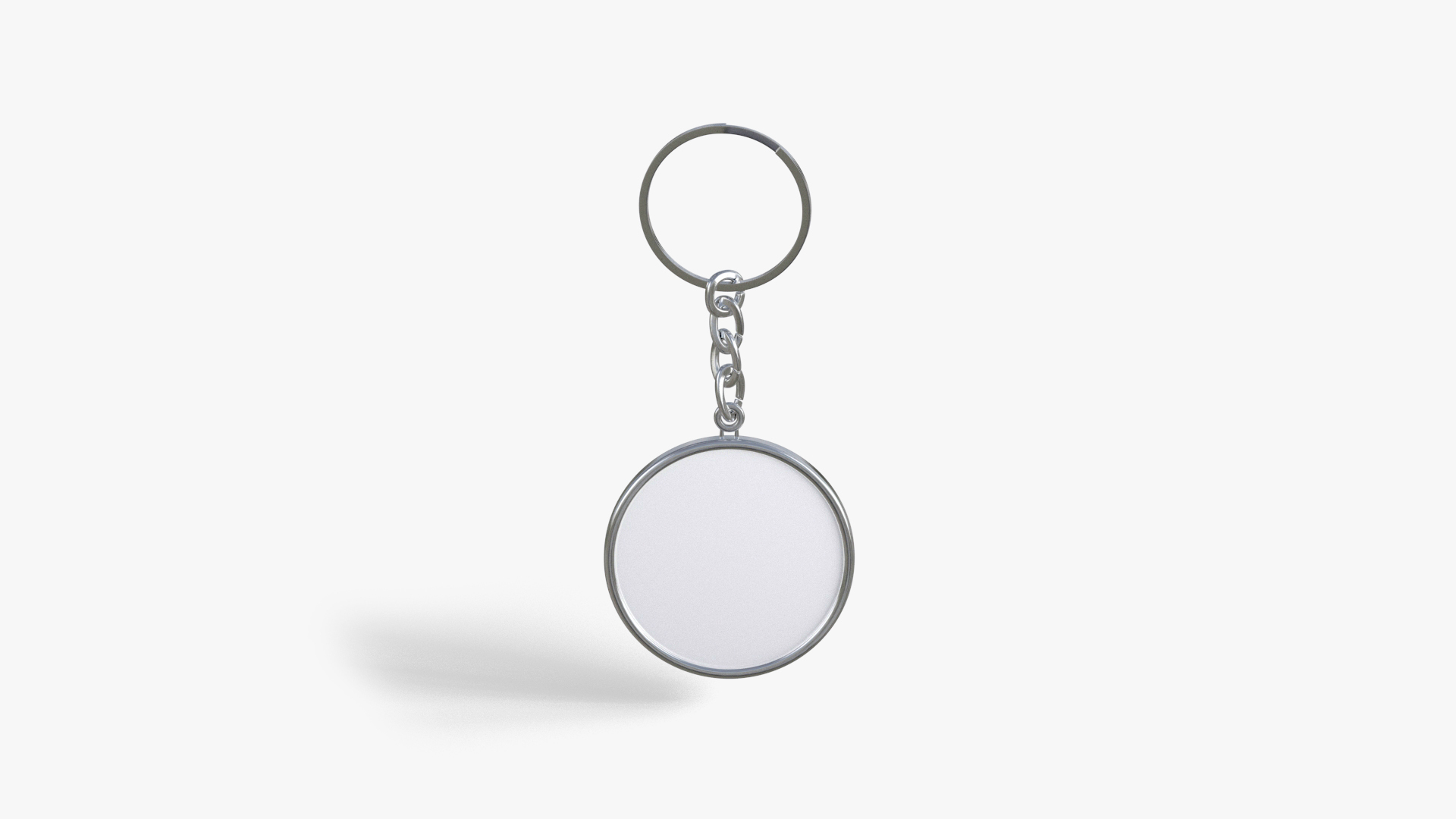 White Round Keychain - Key Tag Holder Model - TurboSquid 1994111