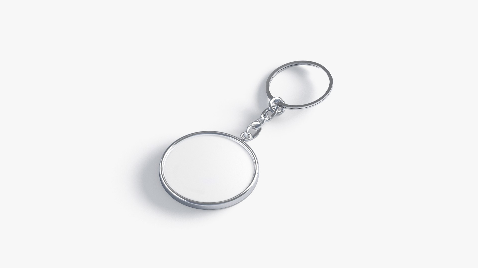 White Round Keychain - Key Tag Holder Model - TurboSquid 1994111