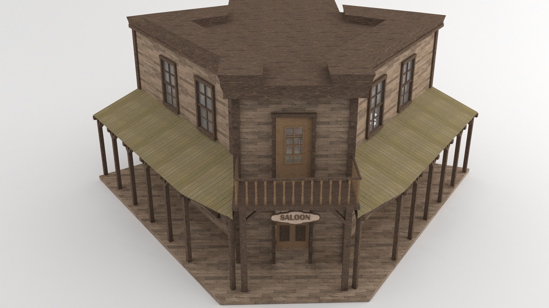 Western saloon model - TurboSquid 1699401