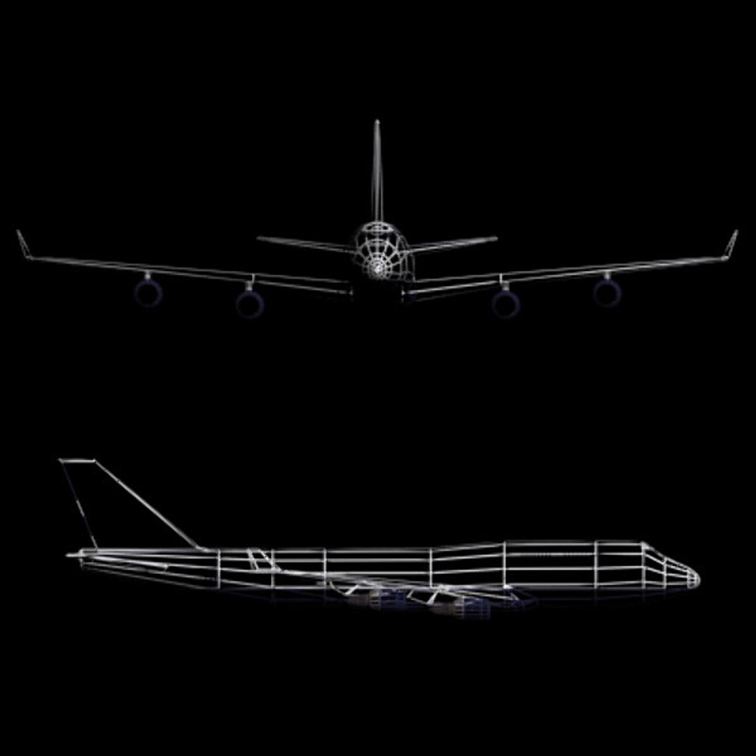 polys 747-400 flight 747 aircraft 3d model