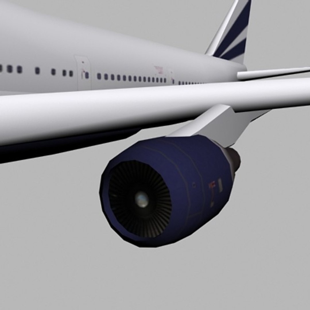 polys 747-400 flight 747 aircraft 3d model