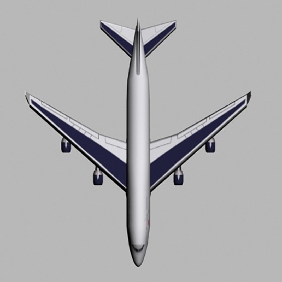 polys 747-400 flight 747 aircraft 3d model