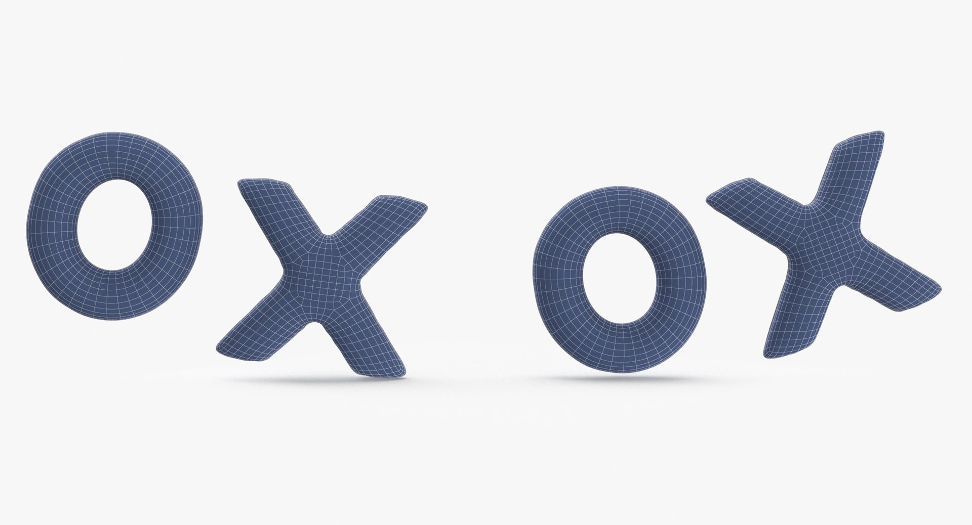 Foil Baloon Words XO XO Silver model - TurboSquid 1747522