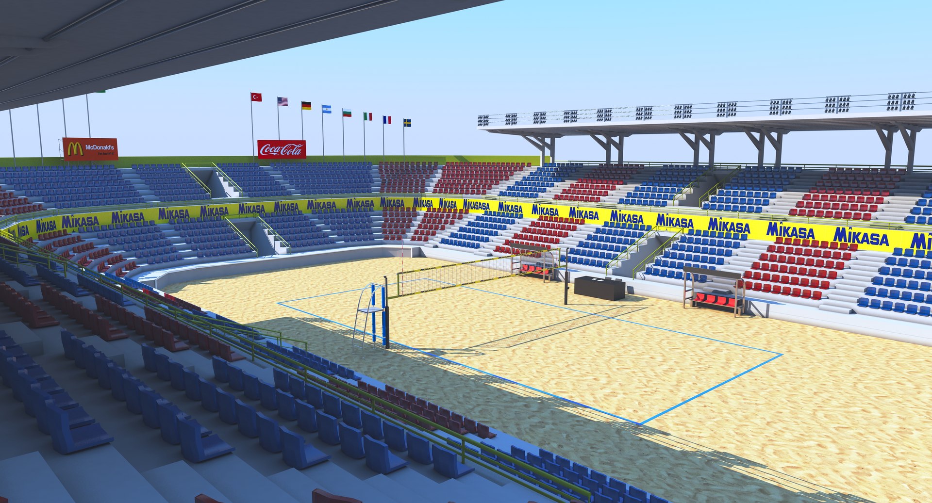 Volleyball Volley Arena 3D - TurboSquid 1347377