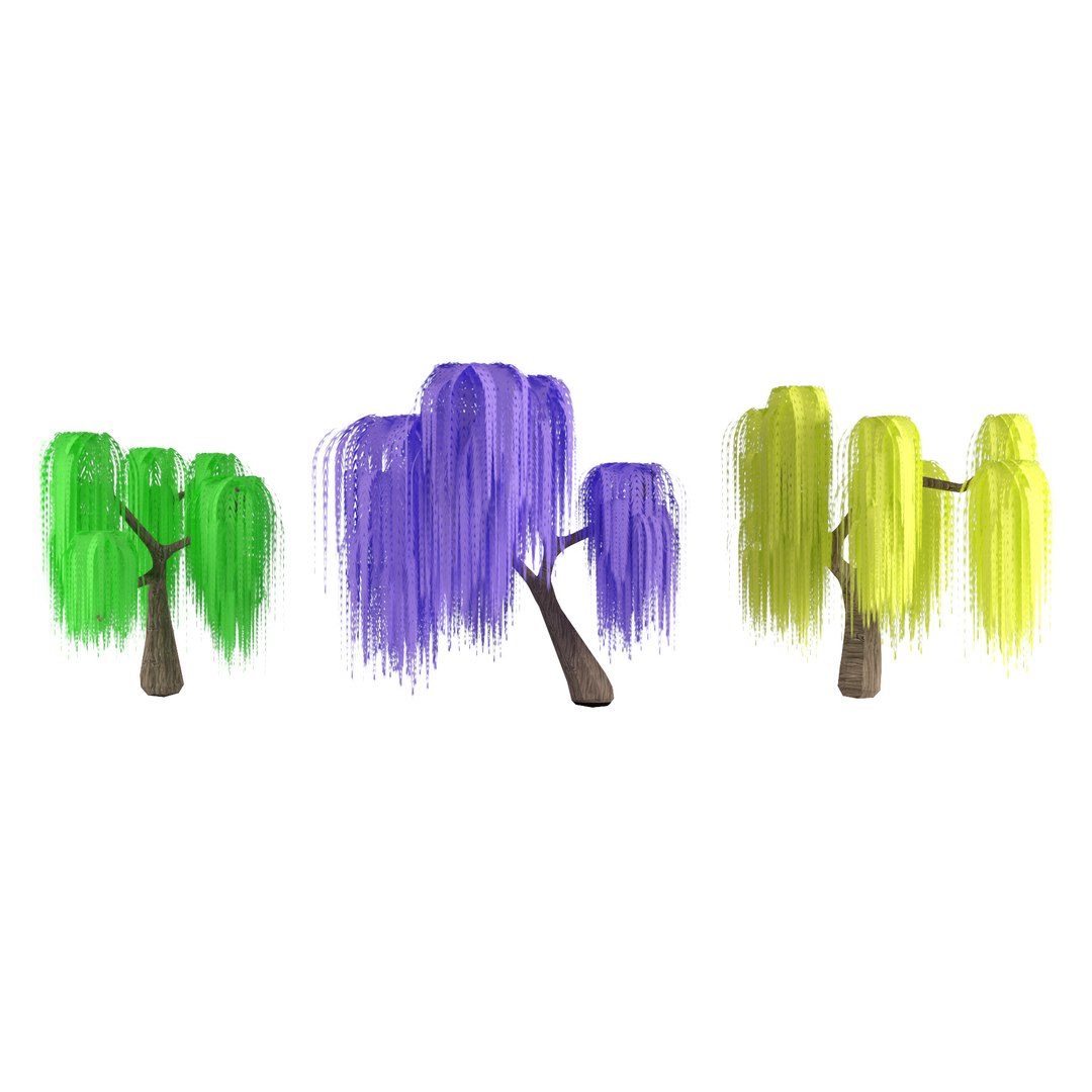 3D Cartoon Weeping Willow Tree Model - TurboSquid 2116910