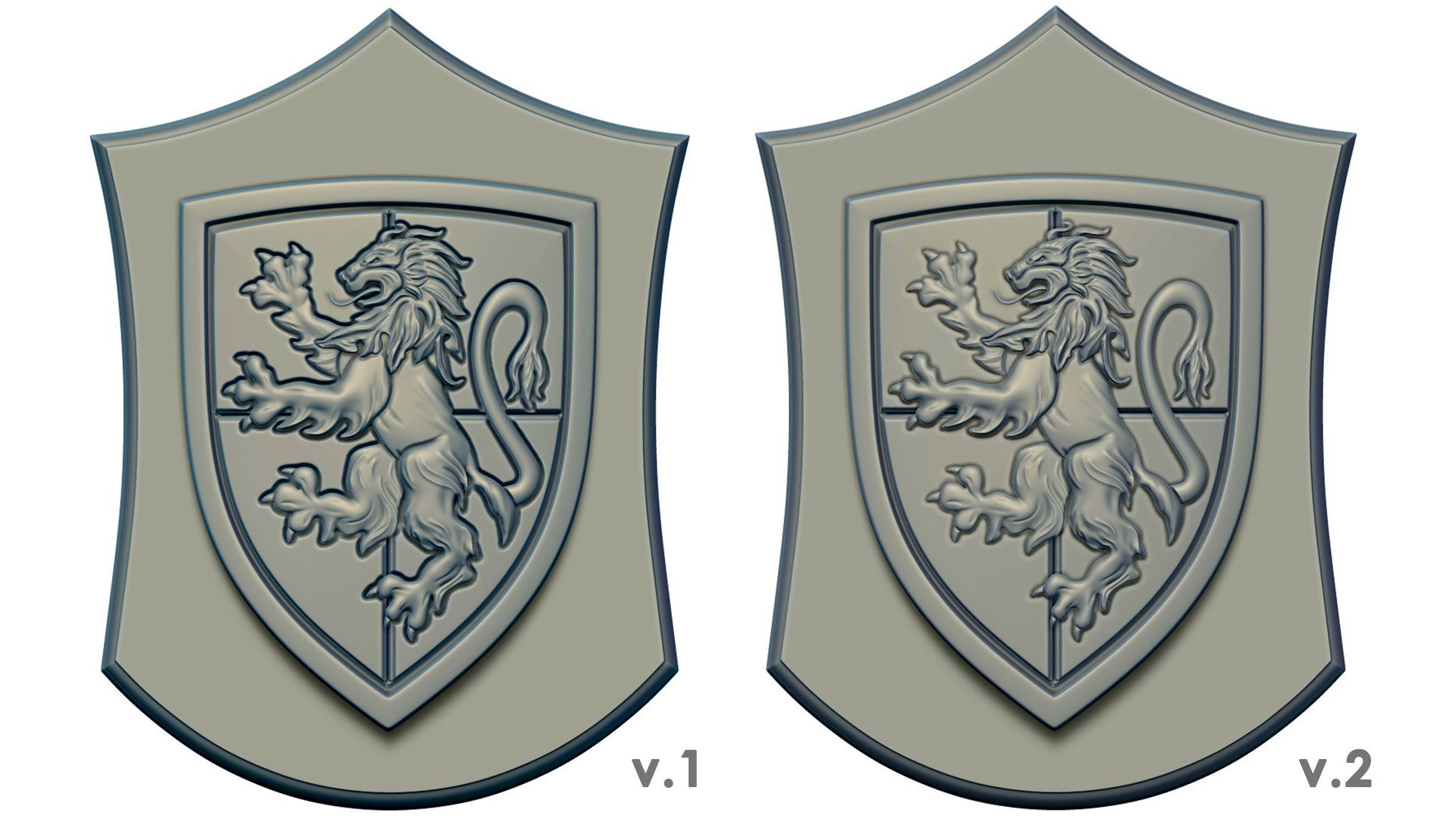 3D Model Heraldic Shield With Lion - TurboSquid 1909411