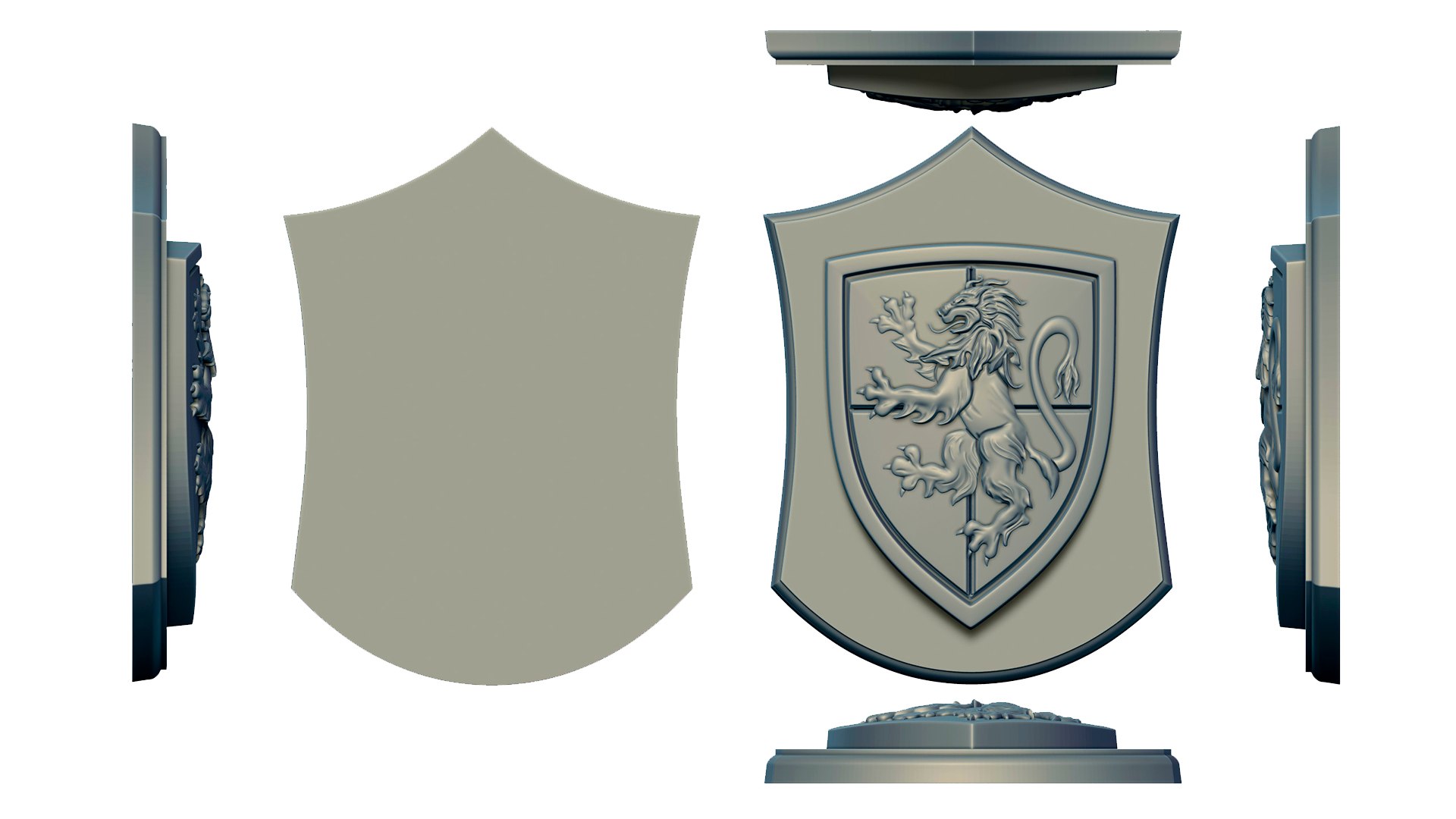3D Model Heraldic Shield With Lion - TurboSquid 1909411