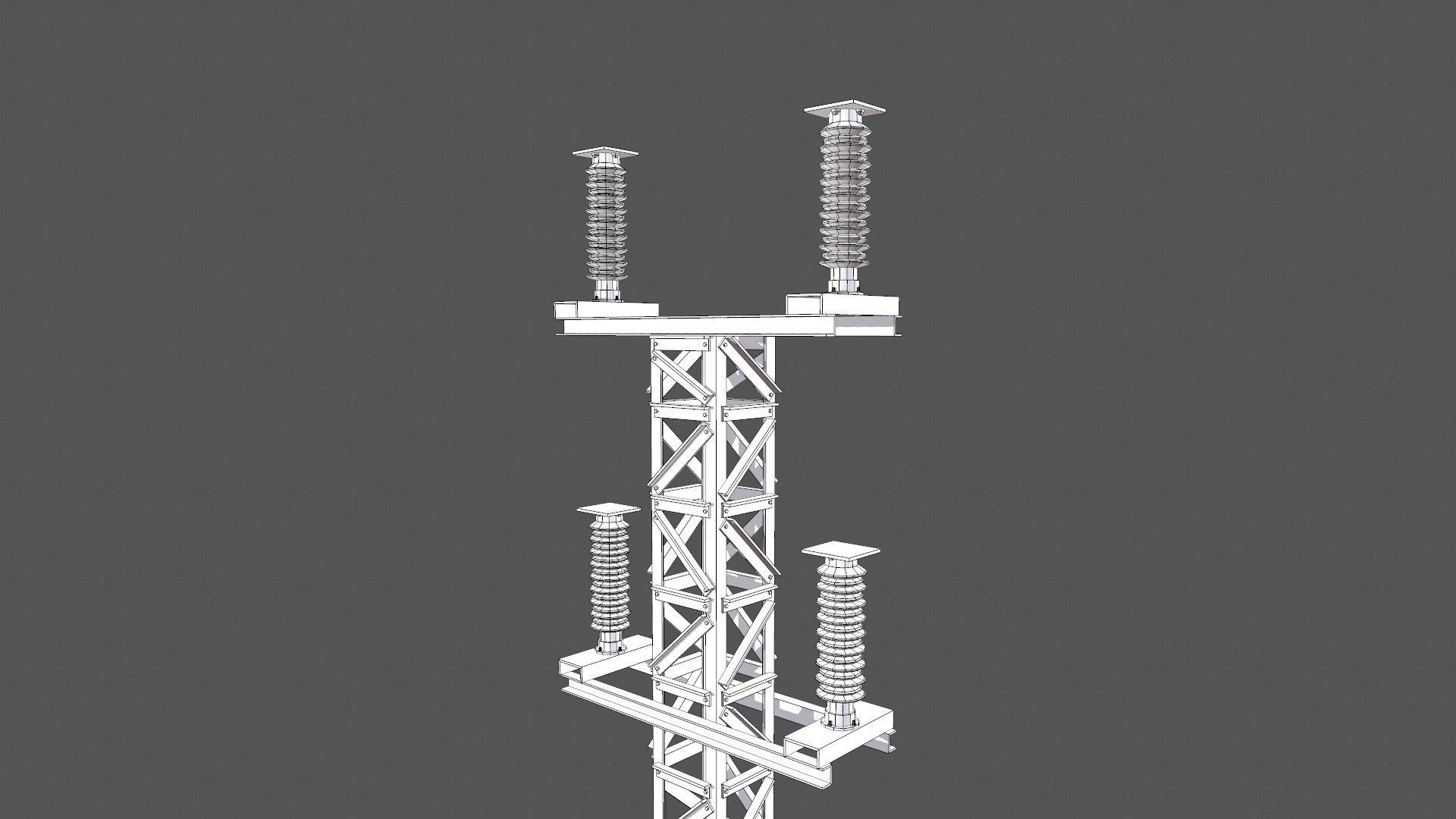 3D Electric Power Tower - TurboSquid 2303588