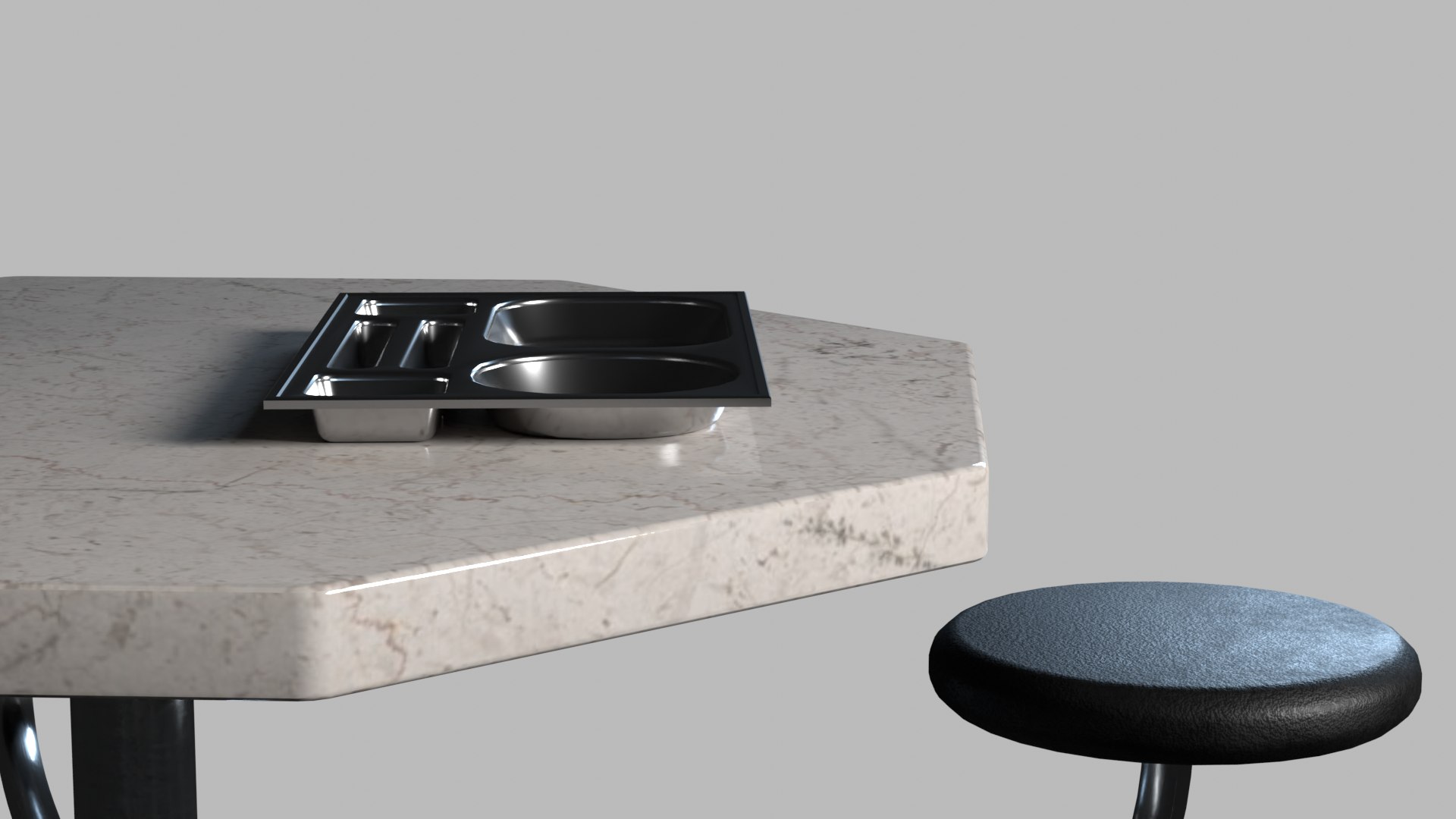 3D Cafeteria Table And Tray Model - TurboSquid 2062864