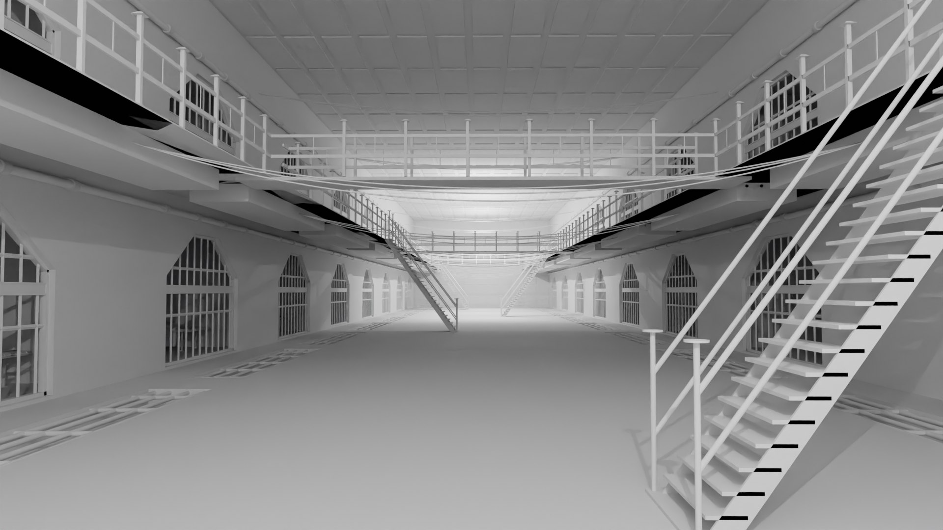 3D Prison Interior Model - TurboSquid 2157314
