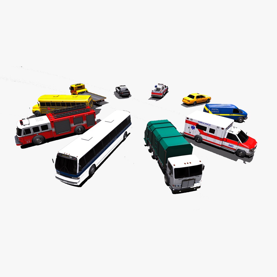 Generic Civil Service Vehicles Pack Model Model - TurboSquid 1879981